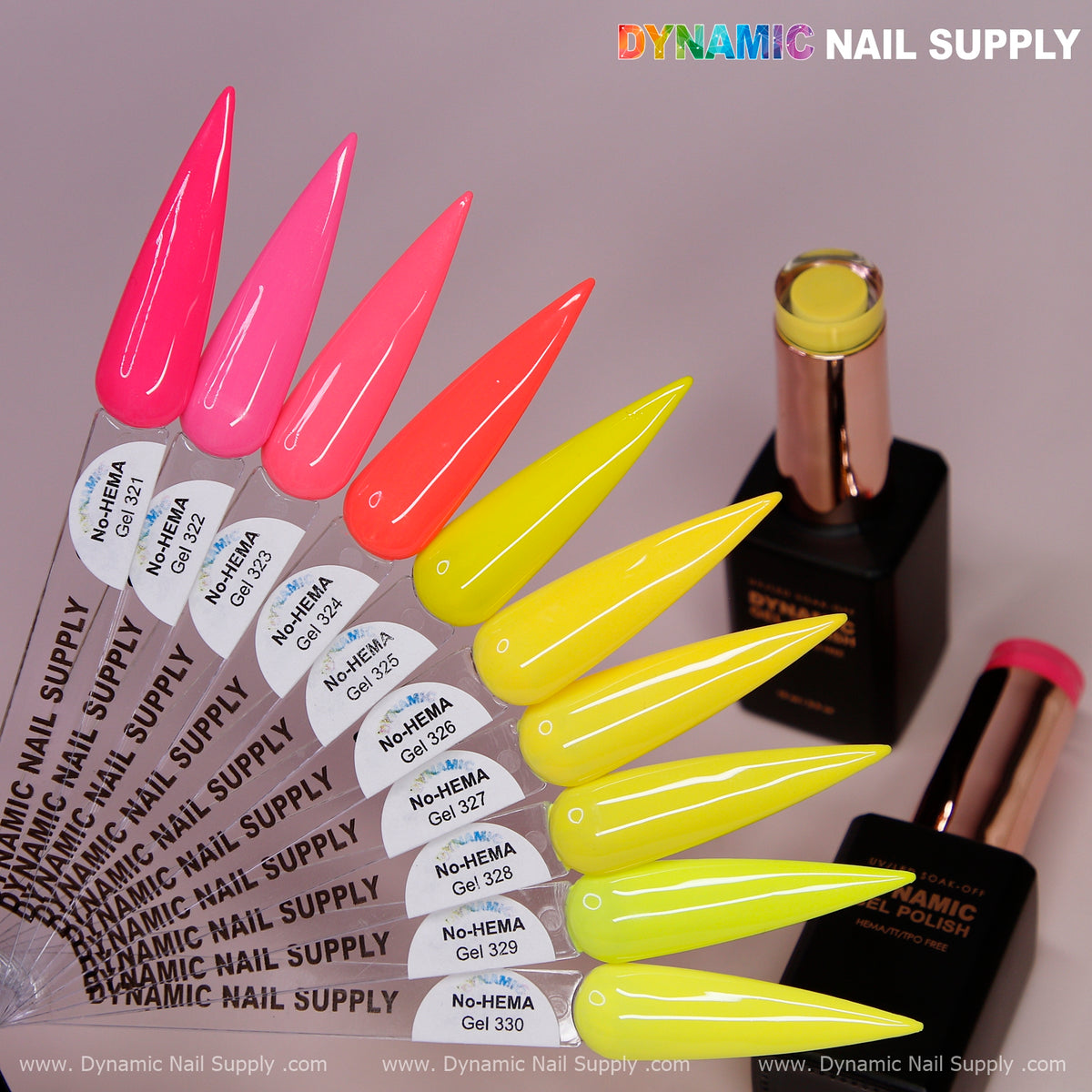 Dynamic No-HEMA Gel Polish - Color 321 to 330 - Bright Colors for Summ – Dynamic Nail Supply