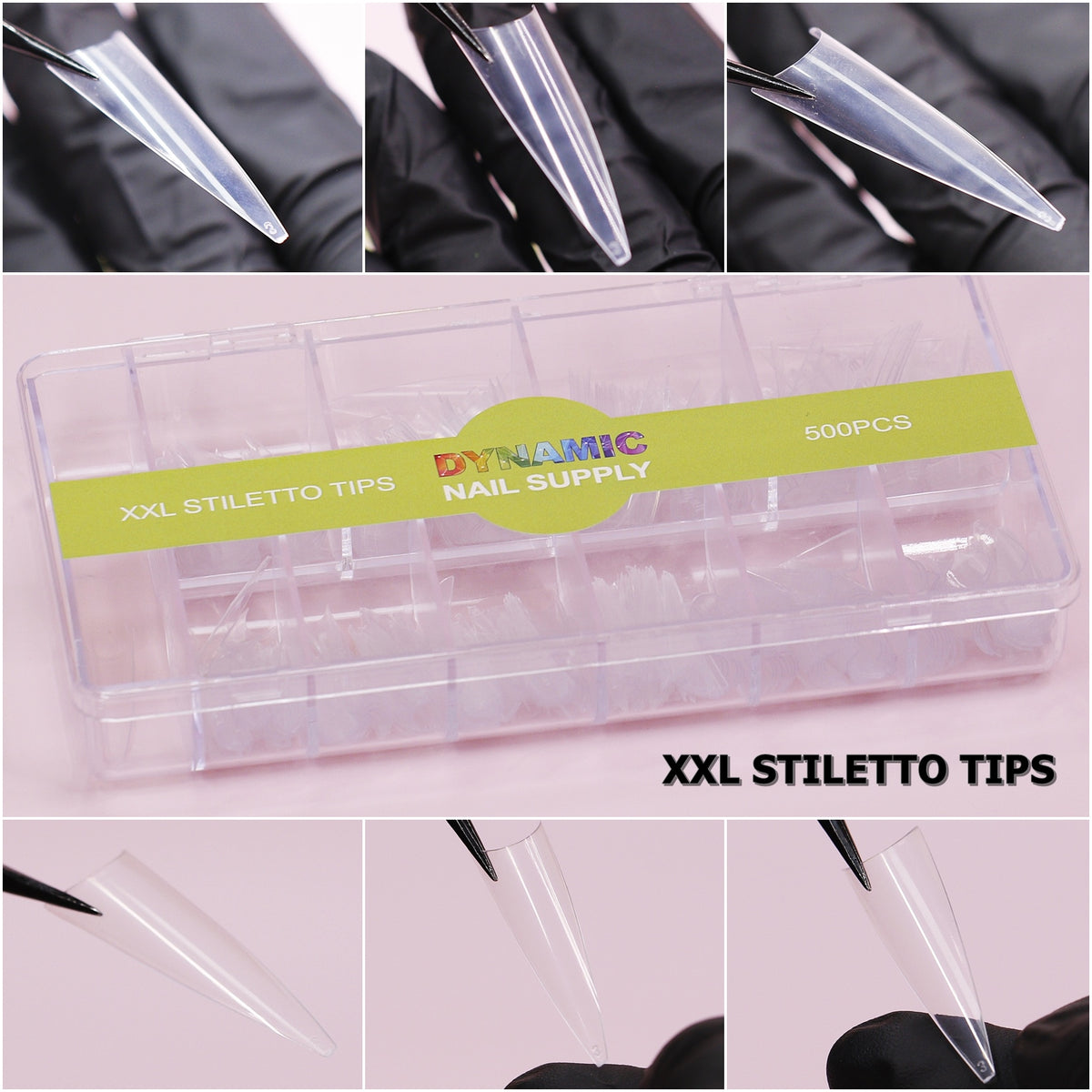 XXL Stiletto Nail Tips Extension Half-Cover - Box - 500 pcs - 10 sizes ...
