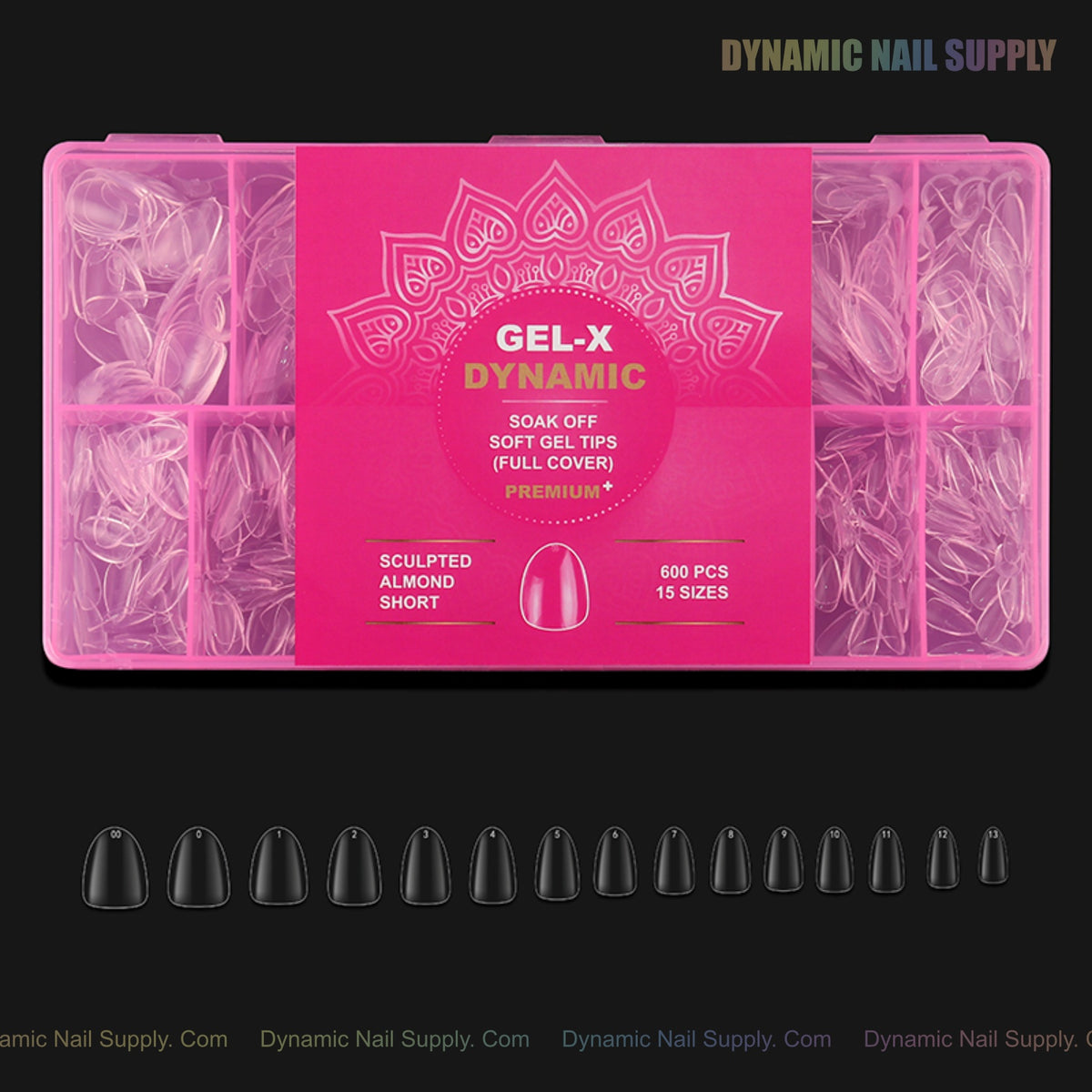 Sculpted Almond (Short) Full Cover Soft-Gel Nail Tips (Pink Box ...