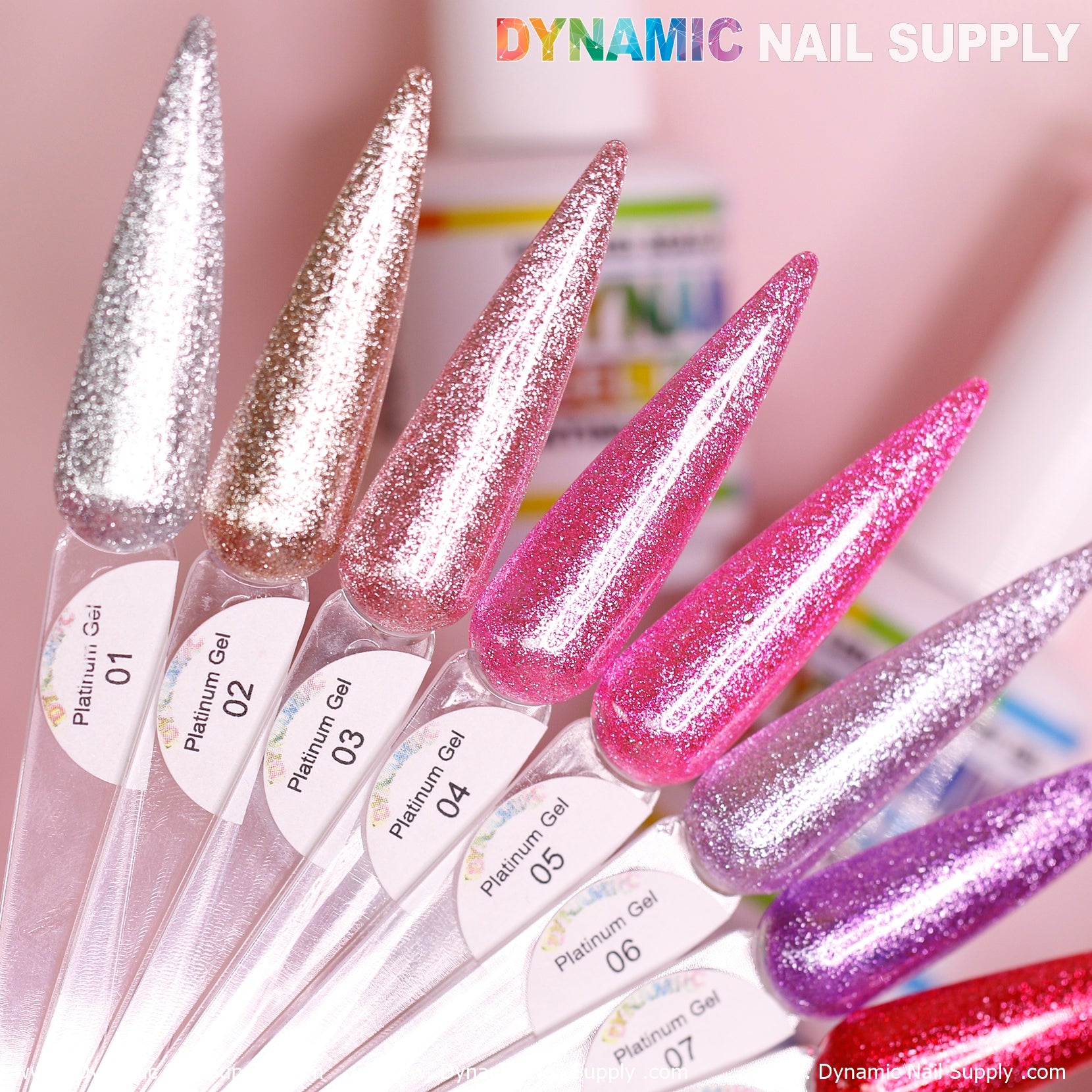 Valentine's Colors - Platinum Glitter Gel Polish Collection - Super Fl ...