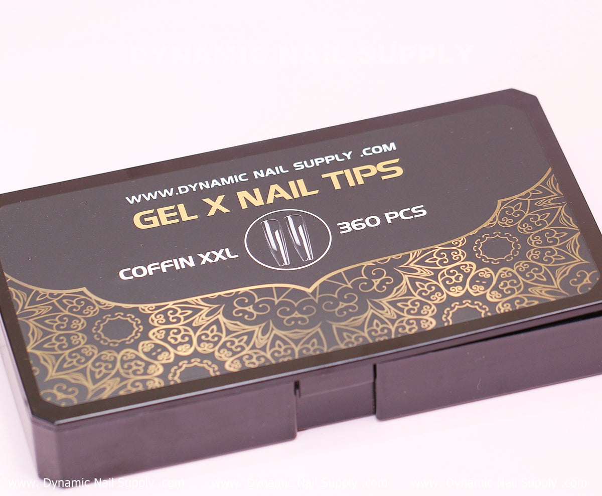 [Coffin XXL] Full Cover Tips - Soft Gel X tips - 360 pcs - Extra Long ...