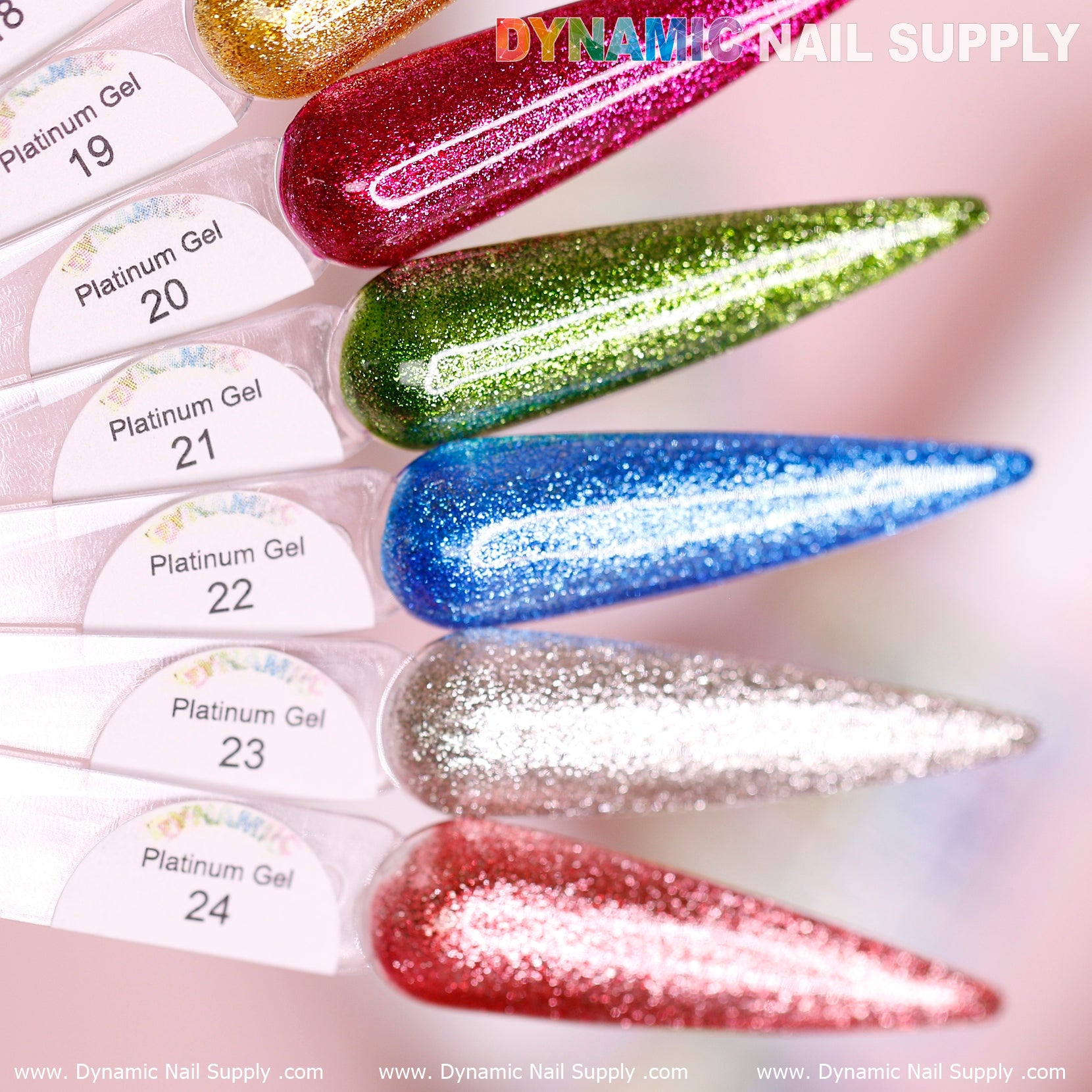 Valentine's Colors - Platinum Glitter Gel Polish Collection - Super Fl ...