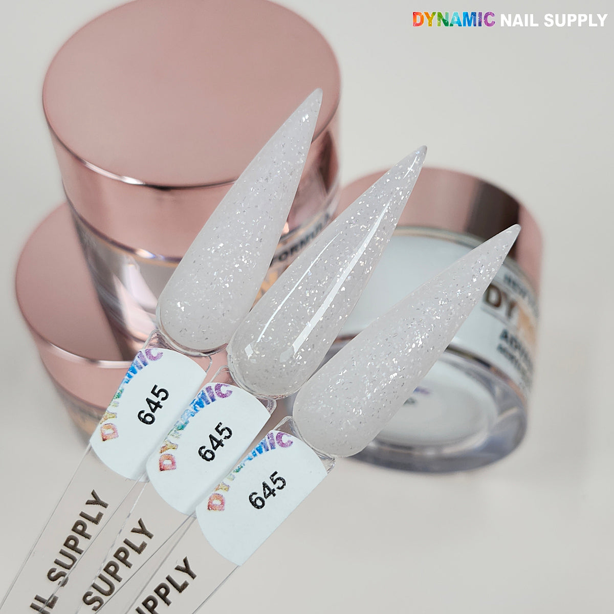 Shimmery Cover Acrylic Powder (#645) - The best Sparkle Soft-white gli ...