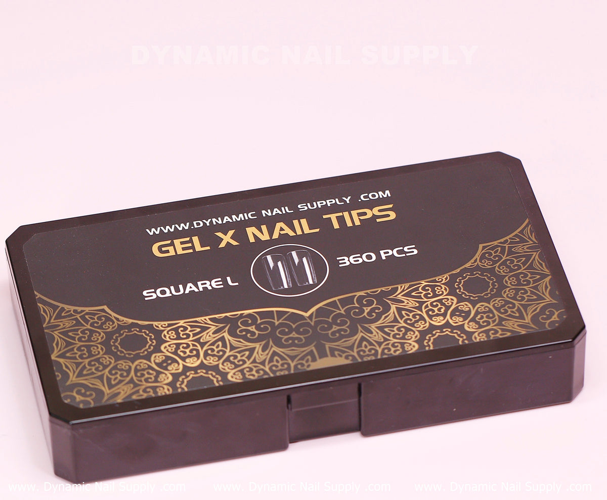 [Square L] Full Cover Tips - Soft Gel X tips - 360 pcs - Long Length ...
