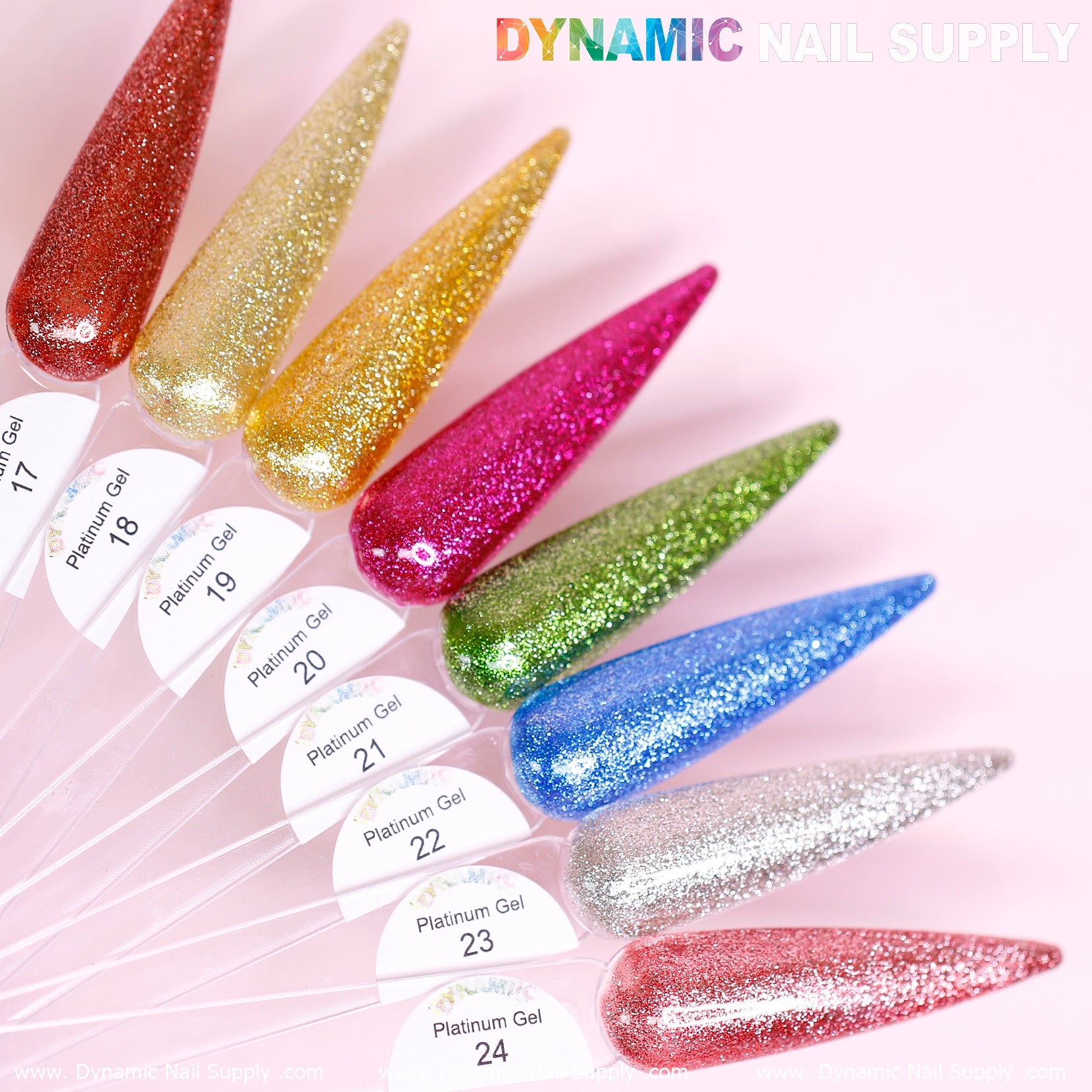 Valentine's Colors - Platinum Glitter Gel Polish Collection - Super Fl ...