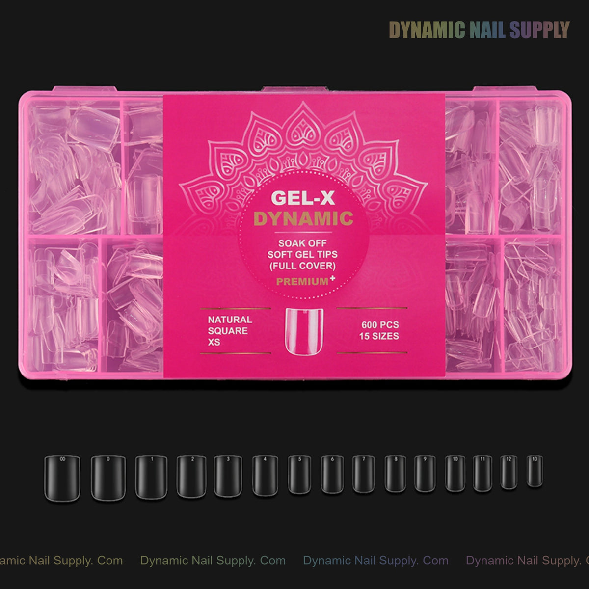 Natural Square XS Full Cover Soft-Gel Nail Tips (Pink Box) – Dynamic ...