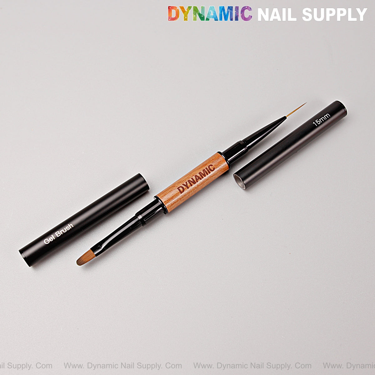 [Wood and Black] Builder Gel Hard Gel Dual Head Round Brush with Liner ...