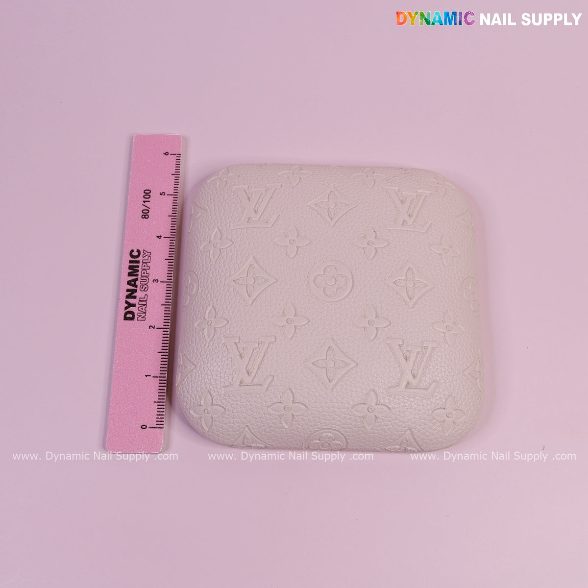 (White LV Engrave - Grain) Elbow Rest Pad for Nail Tech : PU Leather ...