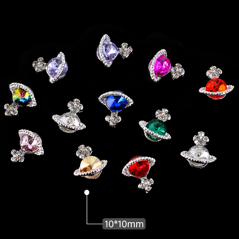 10 pcs Planet Charm for Nails art designer (Global shape charms ...