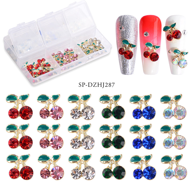 60 pcs (Mixed 6 colors) Cherry Nail Charms for Designer – Dynamic Nail ...