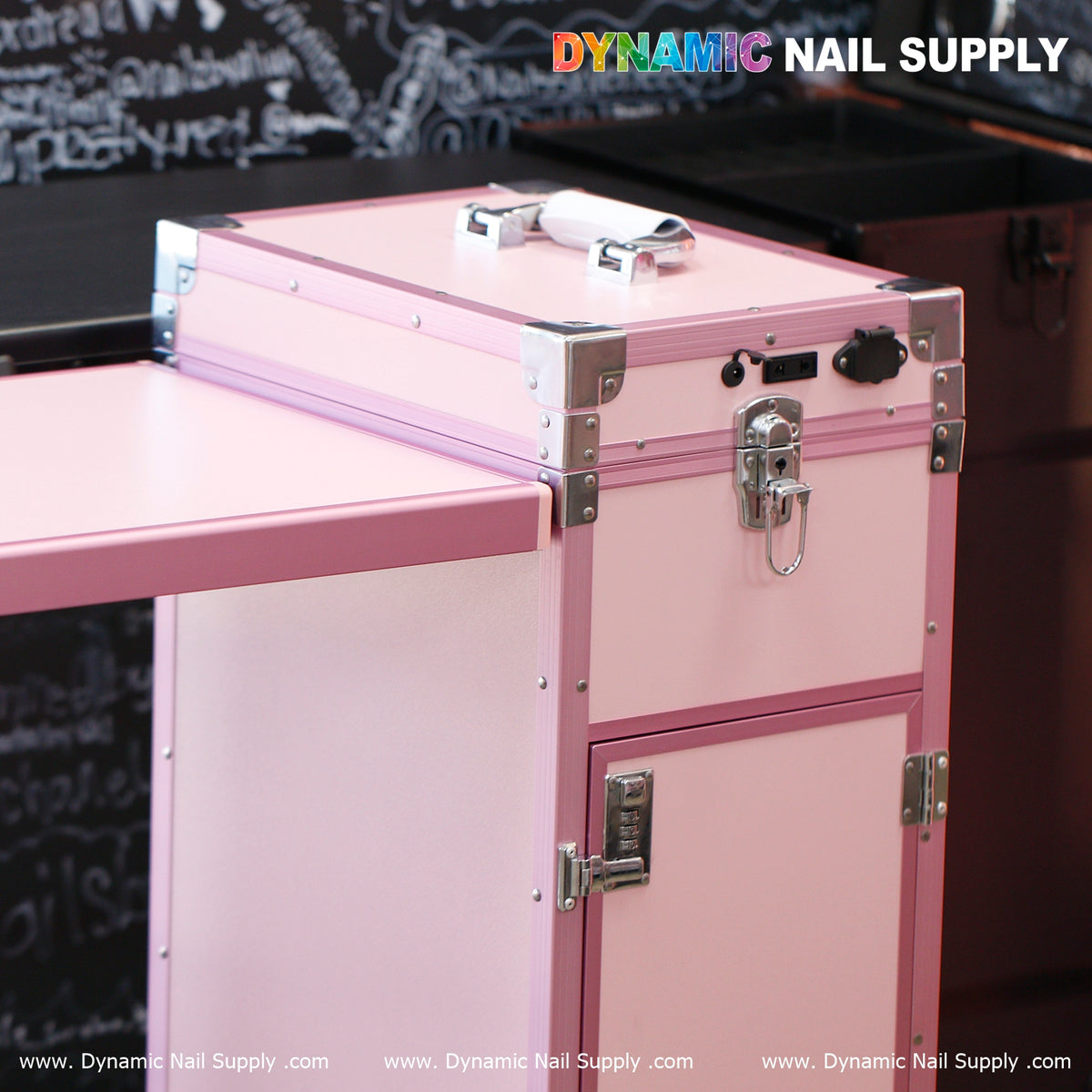 Portable Nail Manicure Table – Foldable Nail Desk with Train Case & 4 ...
