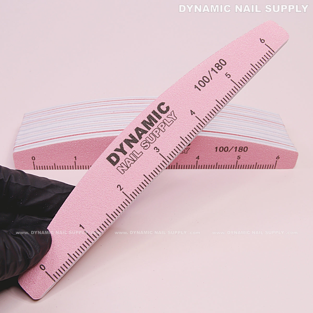 Half-moon Acrylic Nail files Grit 100/180 - Pack 10 - Pink Double-side ...