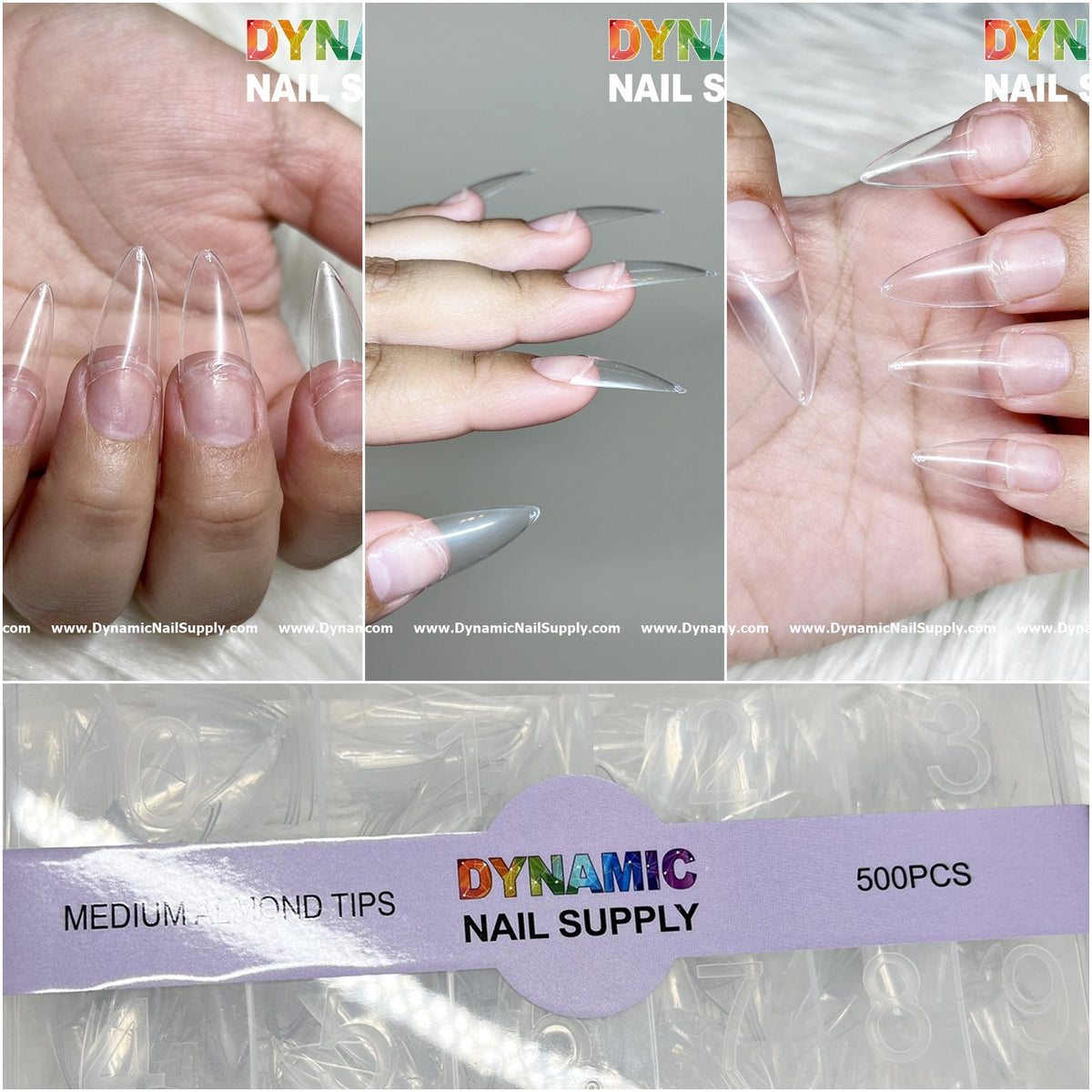 (Version 2024) Medium Almond Extension Nail Tips - Half Cover - Box of ...