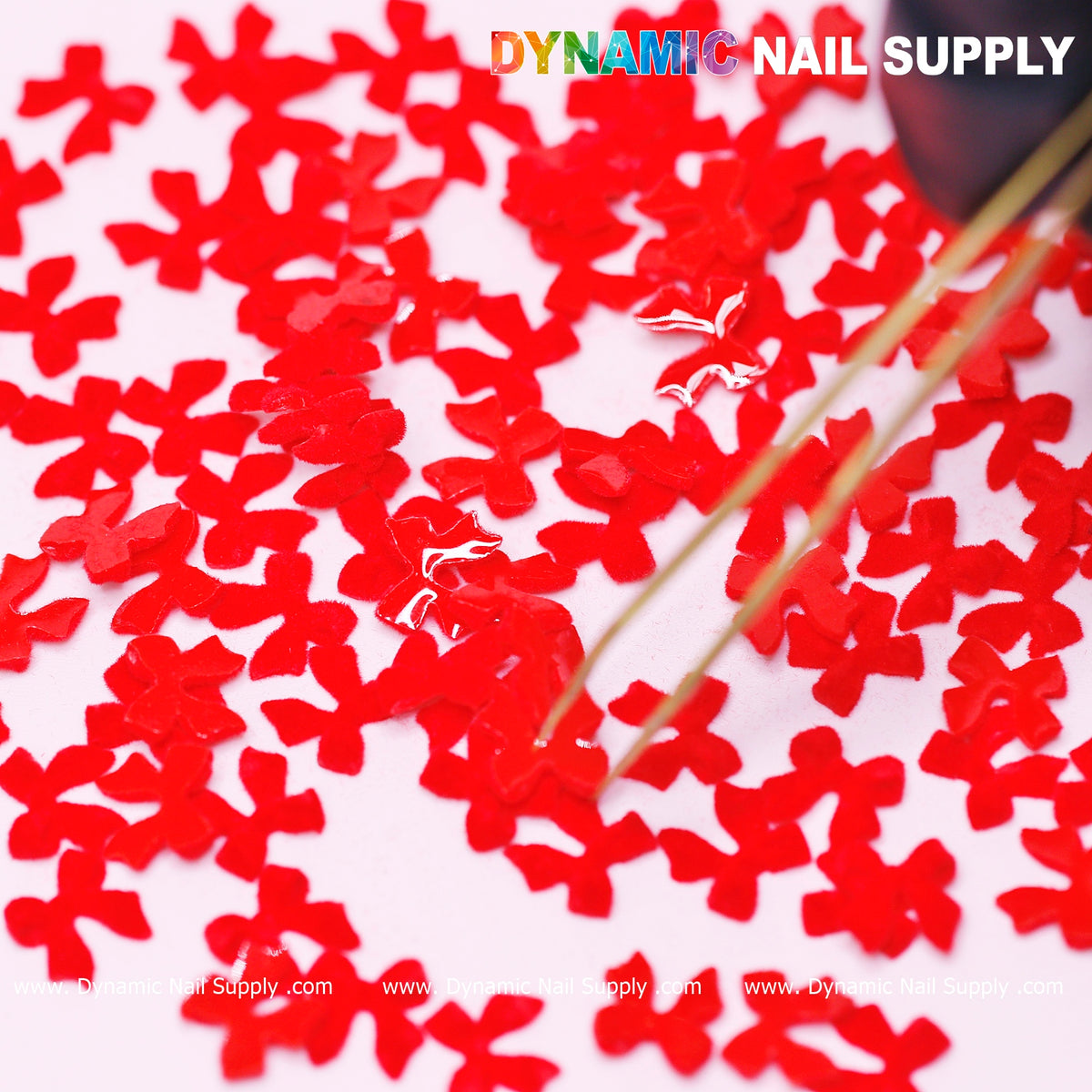 90 pcs Pure Red Resin Bows Charm for Valentine Nails Design – Dynamic ...
