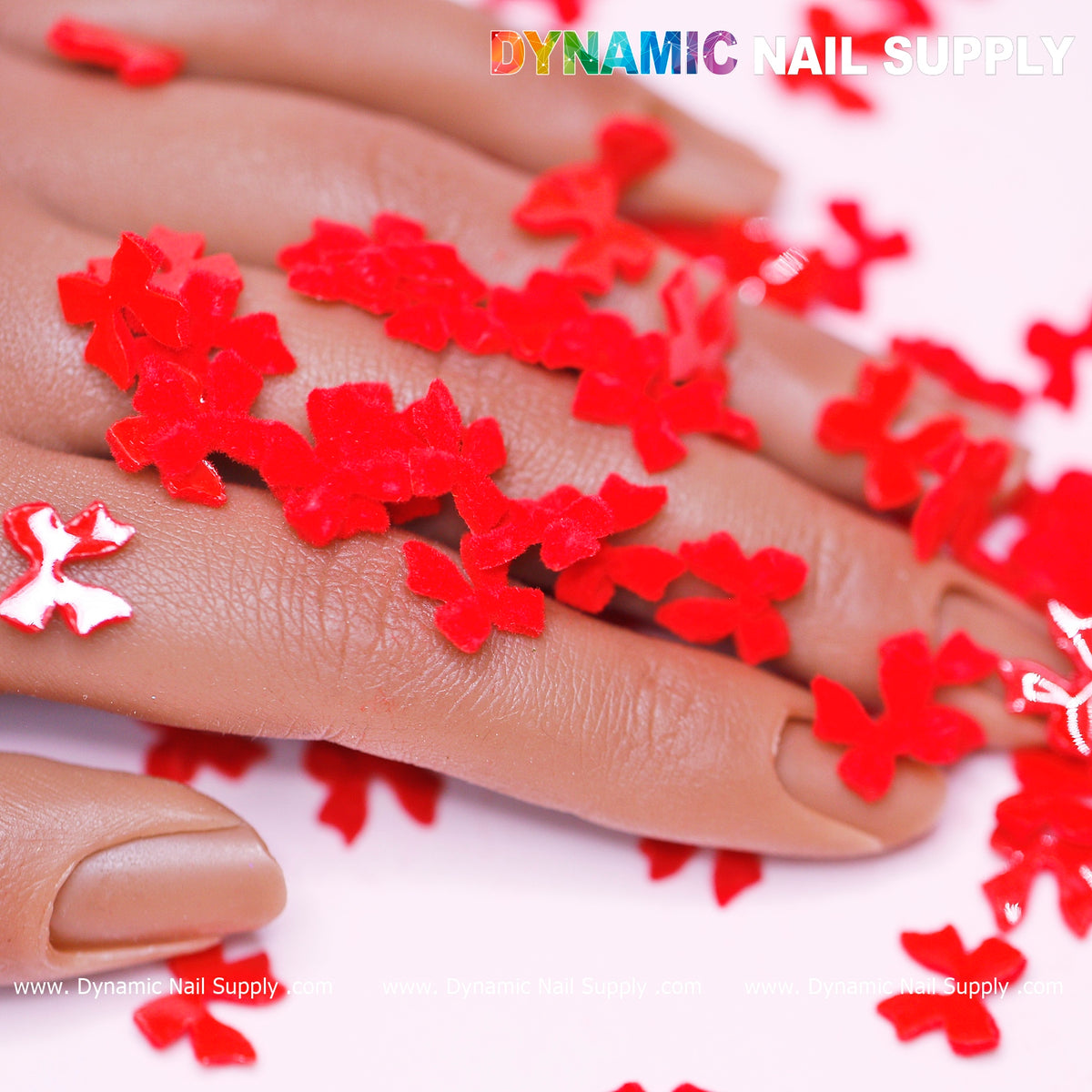 90 pcs Pure Red Resin Bows Charm for Valentine Nails Design – Dynamic ...