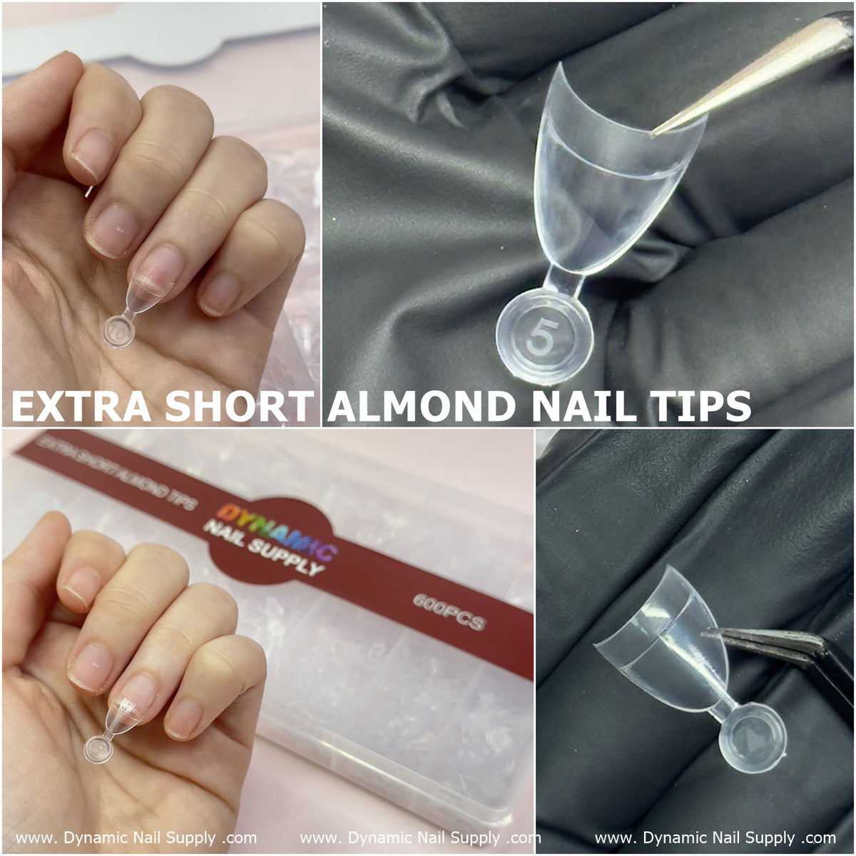 Extra Short Almond Nail Tips - Half Cover - 600 pcs 12 sizes (Extra Sh ...