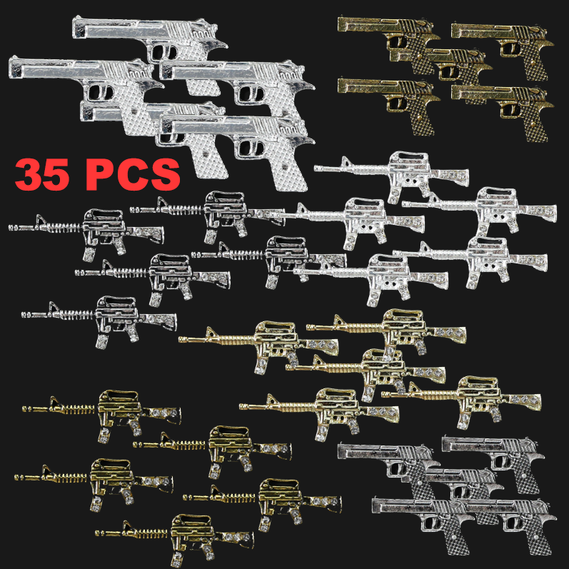 35 pcs of Weapons shape style Charms for Halloween or Vintage Nails Ar ...