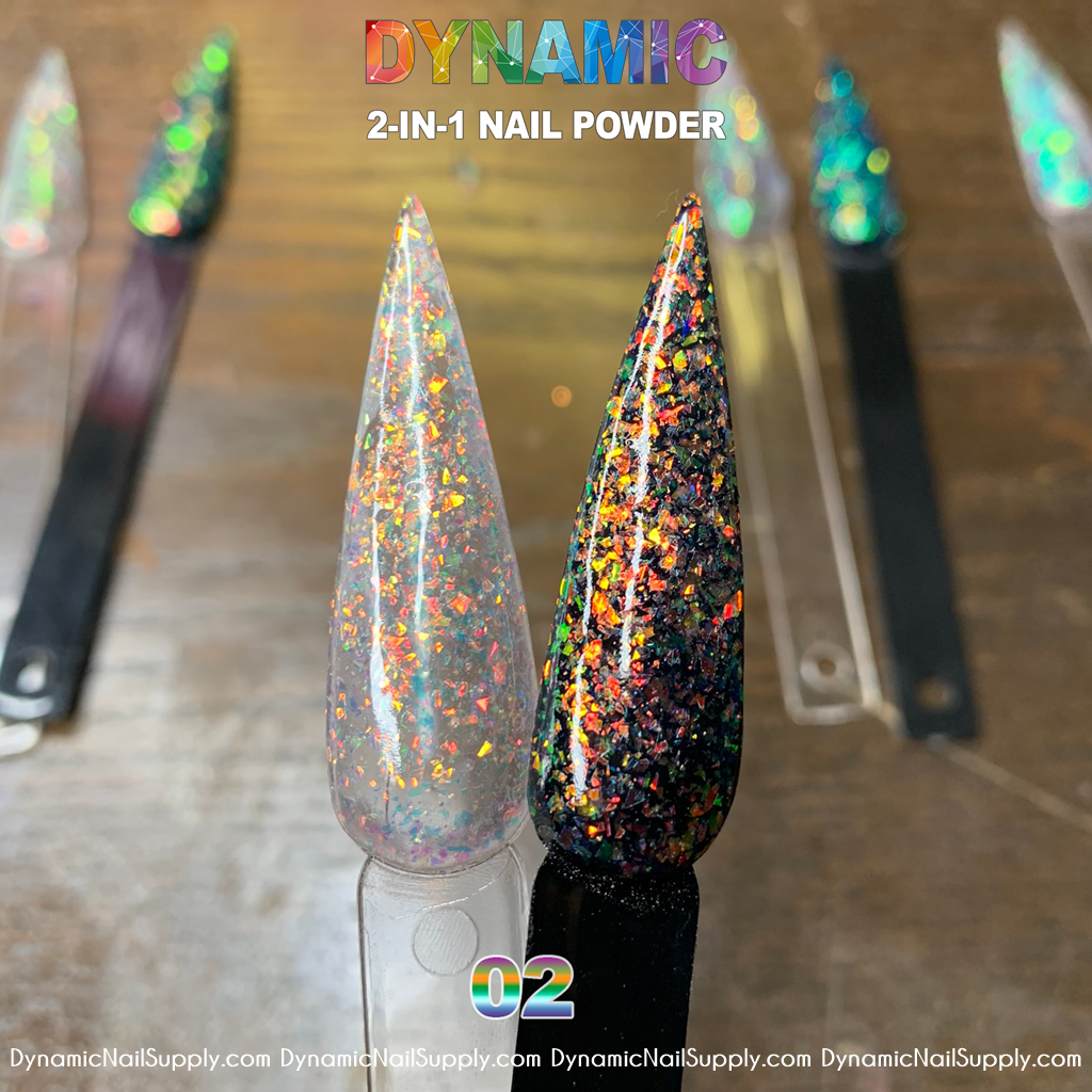 Iridescent and Shifting Color Random Shape Glitter Acrylic 2-in-1 Nail ...