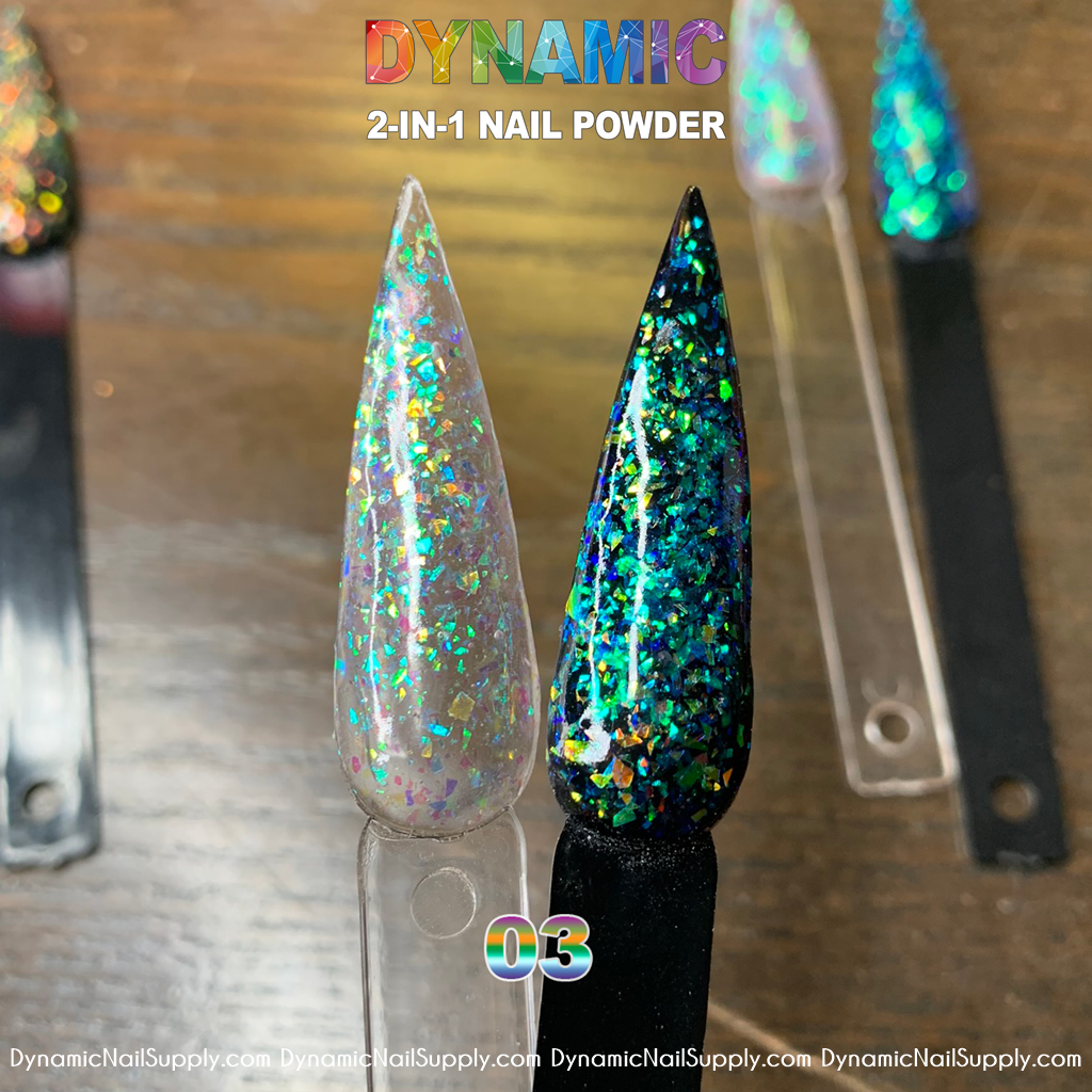 Iridescent and Shifting Color Random Shape Glitter Acrylic 2-in-1 Nail ...