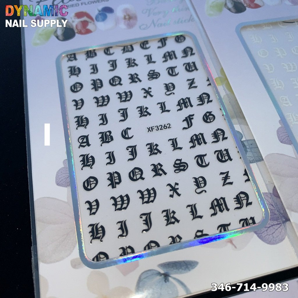 Old English Letters sticker for Nail Art Design – Dynamic Nail Supply