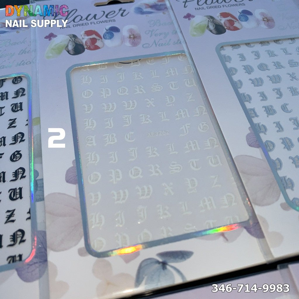 Old English Letters sticker for Nail Art Design – Dynamic Nail Supply