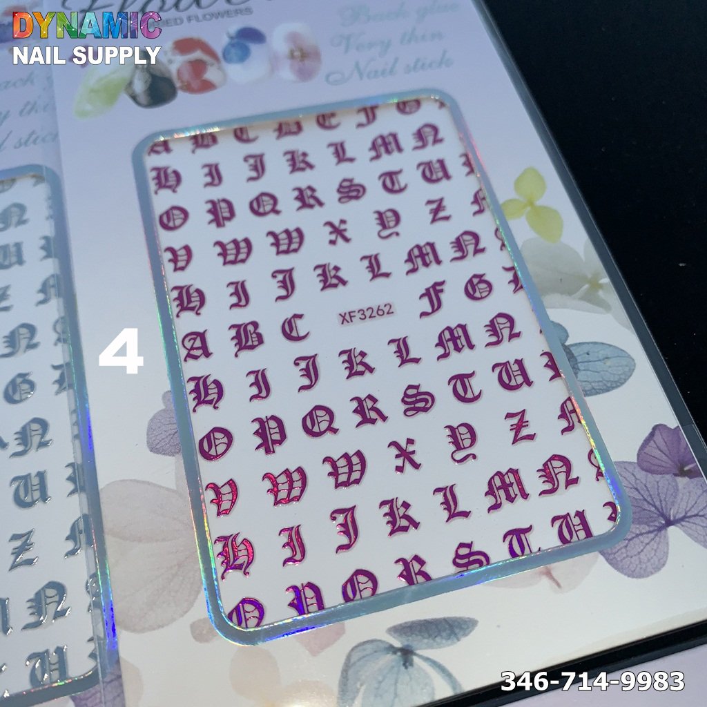 Old English Letters sticker for Nail Art Design – Dynamic Nail Supply
