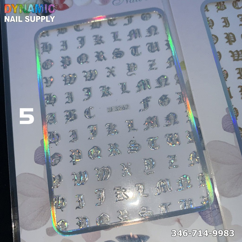 Old English Letters sticker for Nail Art Design – Dynamic Nail Supply