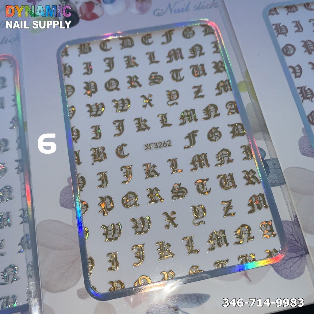 Old English Letters sticker for Nail Art Design – Dynamic Nail Supply