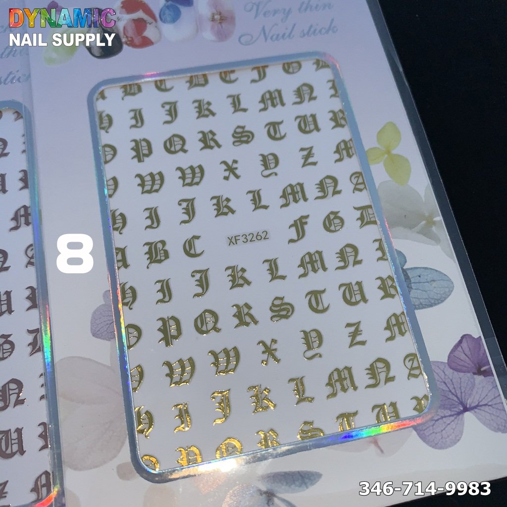 Old English Letters sticker for Nail Art Design – Dynamic Nail Supply