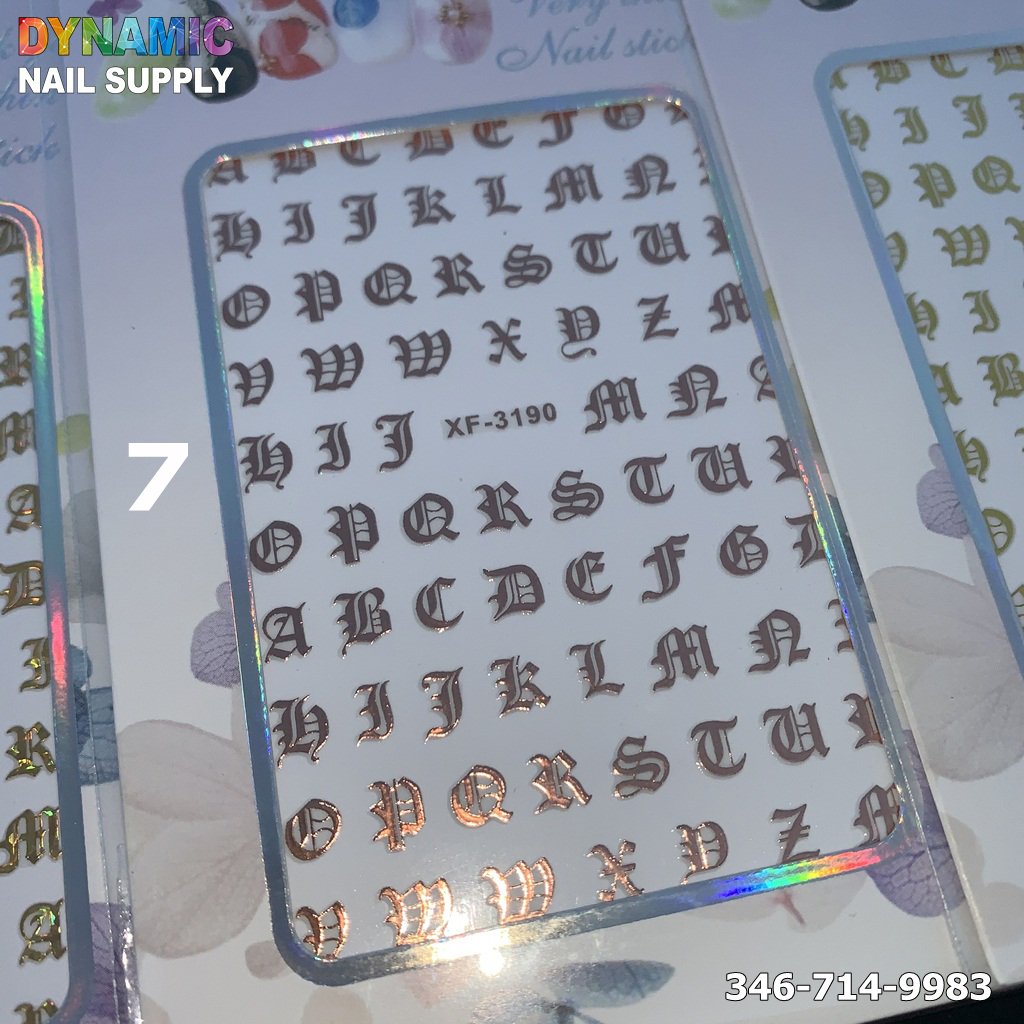 Old English Letters sticker for Nail Art Design – Dynamic Nail Supply