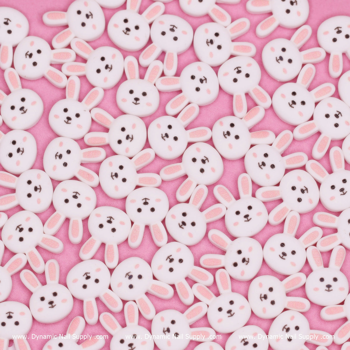 (Pink) 100 pcs Cute Cony Bunny (Rabbit) Design Nail Charms – Dynamic ...