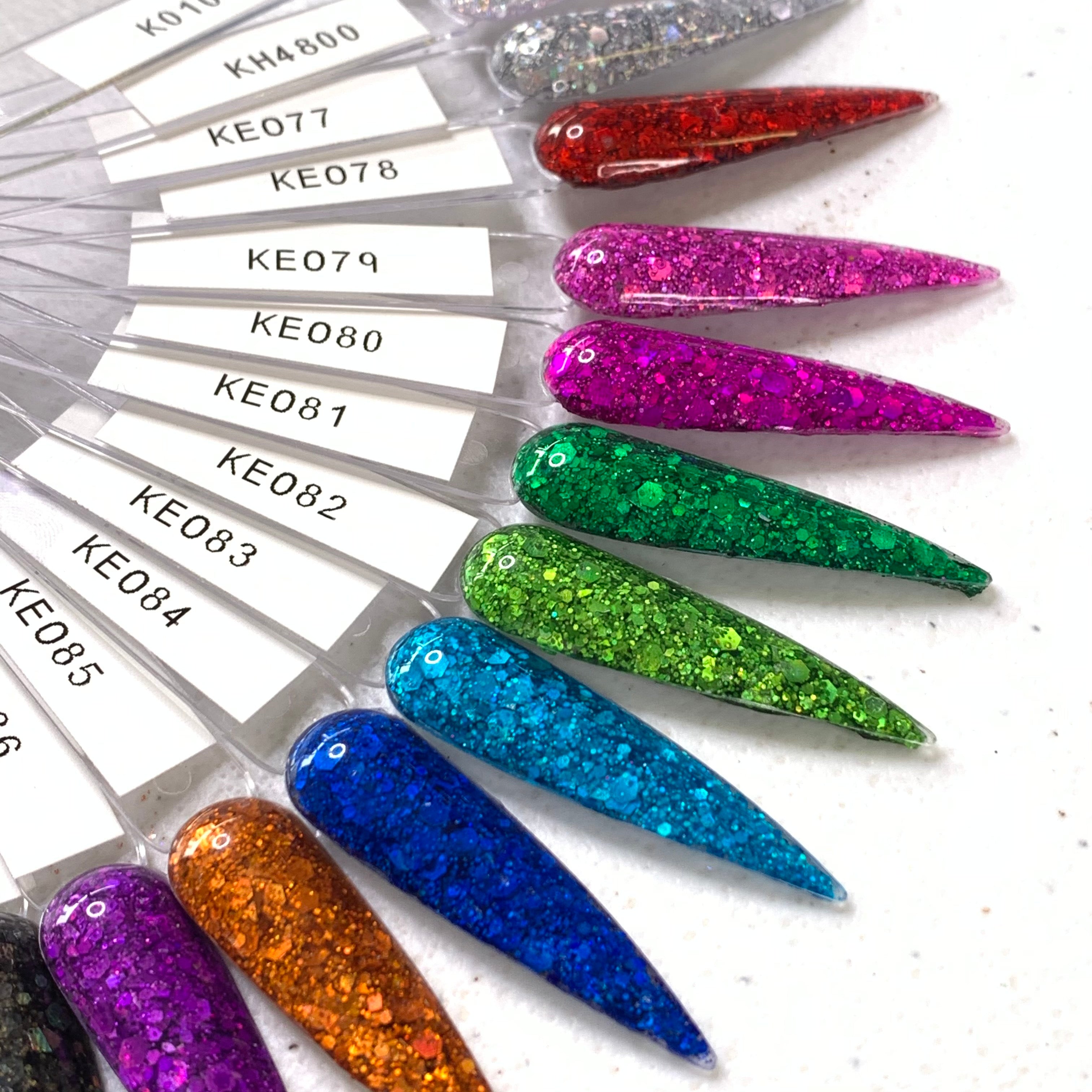 16 pcs Colorful Holographic Glitter Acrylic Powder Collection – Dynamic ...